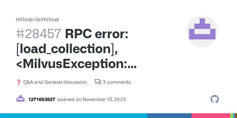 Rpc Error Loadcollection · Milv