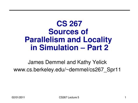 Cs 267 Sources Of Parallelism And Locality In Simulation Part 2 Ppt