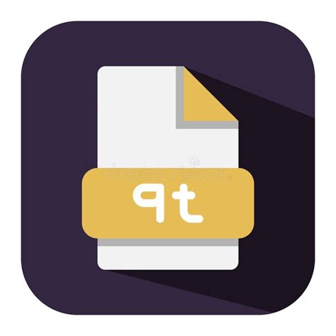 QT File Type Flat Icon Suitable For Modern Applications And Sites Vector Illustration Stock