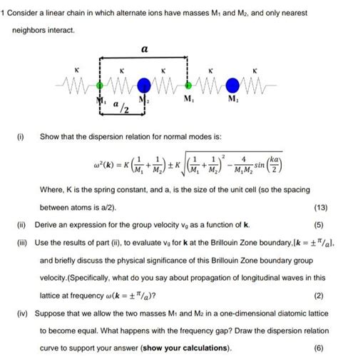 Solved 1 Consider A Linear Chain In Which Alternate Ions