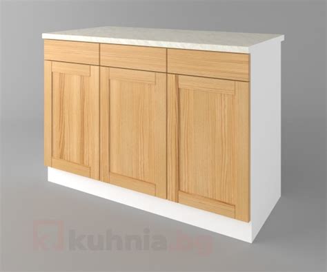 Долен кухненски шкаф с три чекмеджета и три врати Калатея Натурална Kuhnia Bg