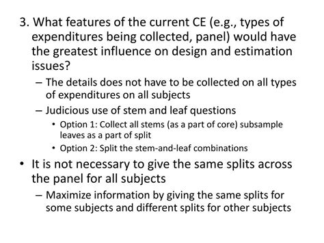 Ppt Split Questionnaire Designs For Consumer Expenditure Survey