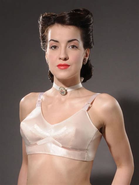1940s Style Bra In Peach Satin Vintage Inspired 1940s Bra Vintage