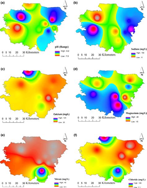 Spatial Distribution Maps Of Different Hydrochemical Parameter A Ph B