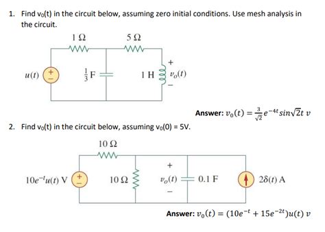 solved 1 find vo t in the circuit below assuming zero