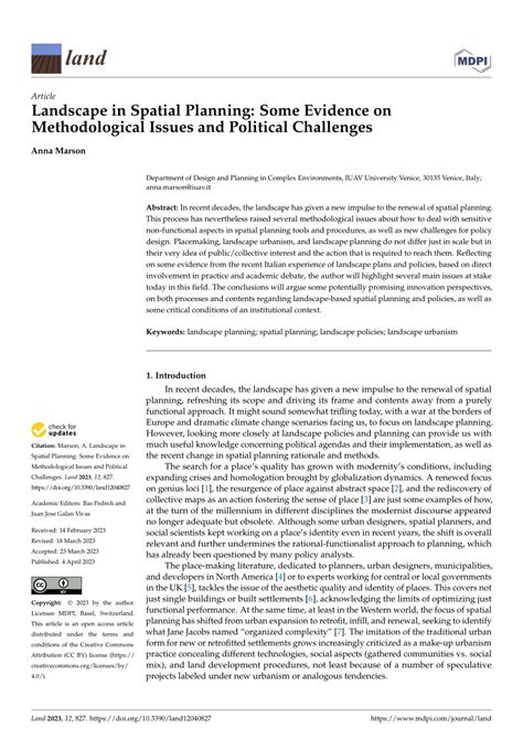 Pdf Landscape In Spatial Planning Some Evidence On Methodological