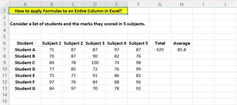 How To Apply A Formula To An Entire Column In Excel Ways