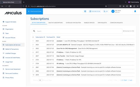 Subscriptions And Services Apiculus Technical Documentation
