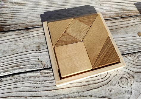 Pythagorean Square Puzzle Wooden Pythagorean Puzzle Etsy UK