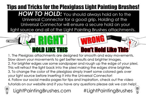 Light Painting Brushes Plexiglass Rectangle