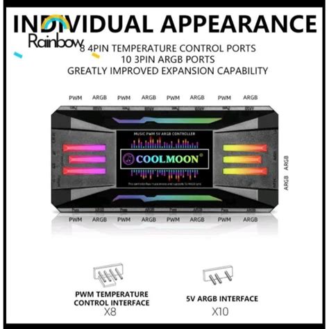 Coolmoon Argb Controlador 4 Pinos Pwm 5v 3 Pc Shopee Brasil