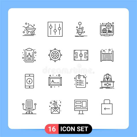 User Interface Pack Of 16 Basic Outlines Of Education Business User