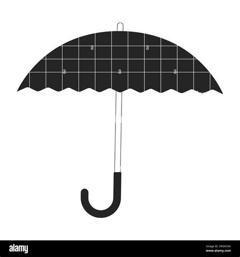 Handle Umbrella Accessory Flat Monochrome Isolated Vector Object Stock