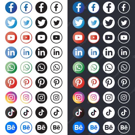 소셜 미디어 로고 컬렉션 가장 인기 있는 소셜 미디어 아이콘 세트 Facebook Instagram Whatsapp