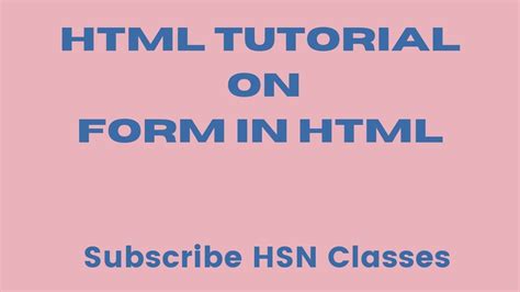 Form In Html Harendra Sir Hsnclasses1987 Youtube
