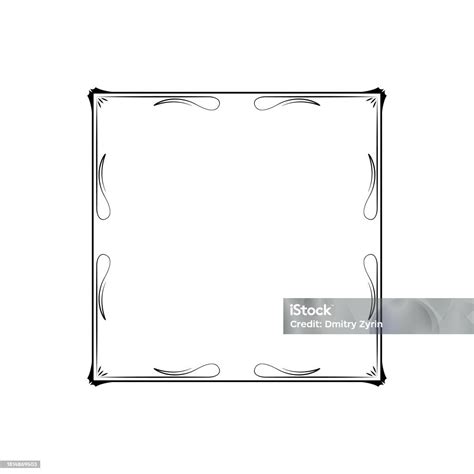 추상 검정 심플한 라인 스퀘어 와 잎 잎 프레임 꽃 낙서 윤곽 윤곽 요소 벡터 디자인 스타일 스케치 고립 된 일러스트 용 결혼식 및 배너 0명에 대한 스톡 벡터 아트 및