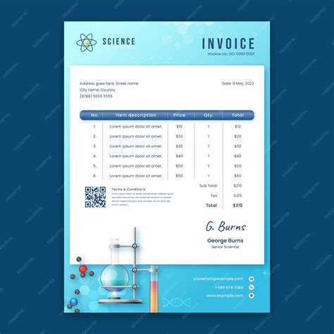 Free Vector Scientific Research Invoice Template