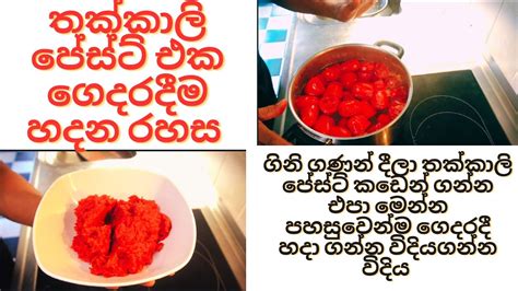 තක්කාලි පේස්ට් එක ගෙදරදීම හදන රහස Easy Prepare Tomato Paste In The Home Youtube
