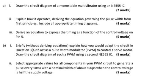 Solved A I Draw The Circuit Diagram Of A Monostable Chegg