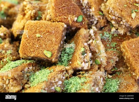 Baklava With Pistachios And Peanuts Sweet Background Traditional