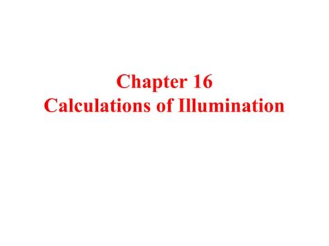 Calculations Of Illumination Ppt