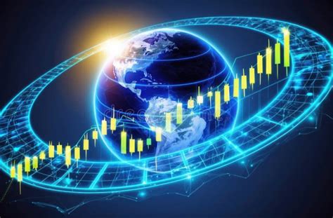 Futuristic Of Earth Financial Data Visualizations Investment Market Growth Against A Dark