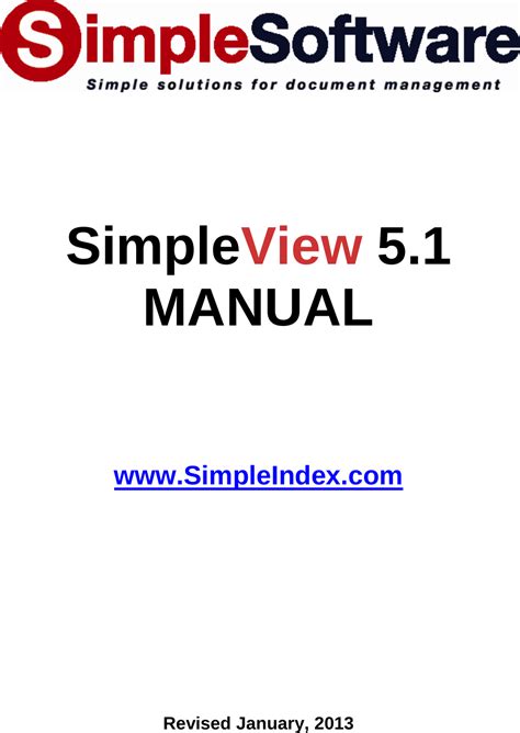 simplesoftware simpleview manual 5 0 user simple view