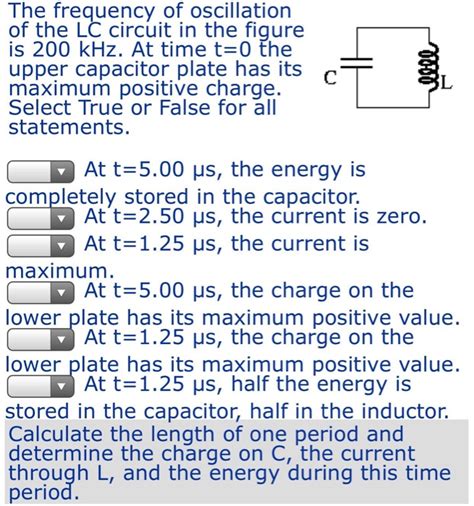 Solved The Frequency Of Oscillation Of The LC Circuit In The Chegg
