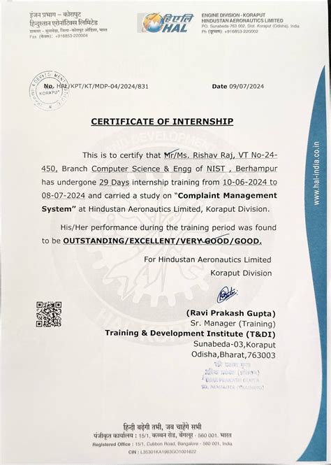 Rishav Raj On Linkedin Conection Internship Aerospace Hal