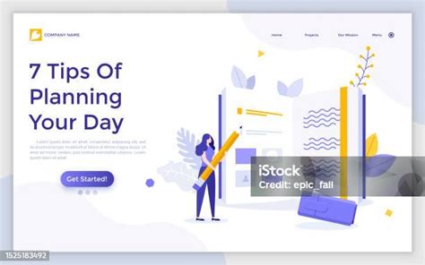 여자가 연필로 플래너에 글을 쓰는 랜딩 페이지 템플릿 일일 업무 프로젝트 계획 작업 조직 시간 관리 저널링의 개념 웹 페이지에 대한 현대 평면 벡터 그림입니다 개념에 대한