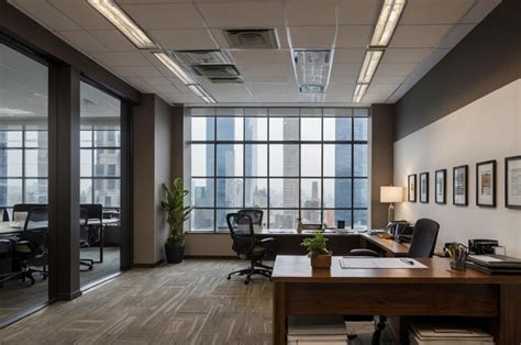 Modern Office Workspace Setup Premium Ai Generated Image