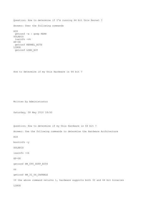 Determine 64 Or 32 Bit Unix Kernel And Hw Pdf