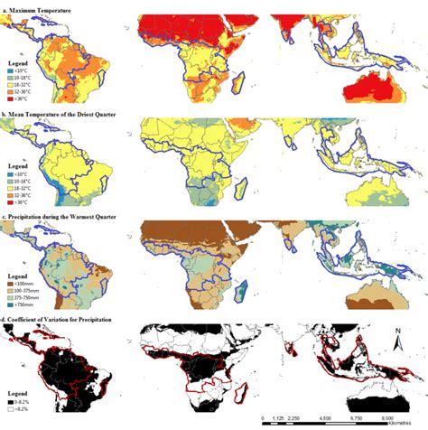 Maps Of Bioclimatic Variables Used In The Analysis A Maximum