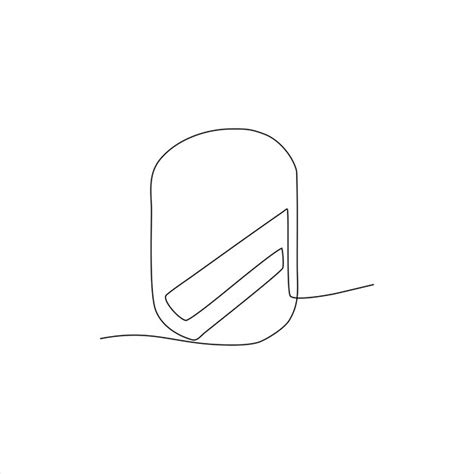 초승달의 연속 라인 아트 프리미엄 벡터