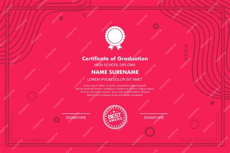 Premium Vector A Red Certificate Template In Vector