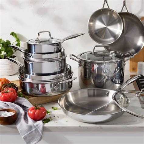 Henckels Tri Ply Clad Stainless Steel 12 Piece Cookware Set Costco