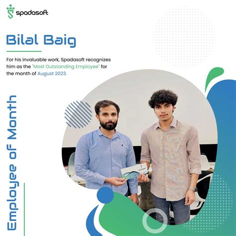 Spadasoft On Linkedin Employeeofthemonth Achievement Spadasoft August2023 Employee