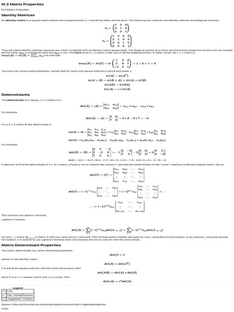 Matrix Properties For Students Pdf
