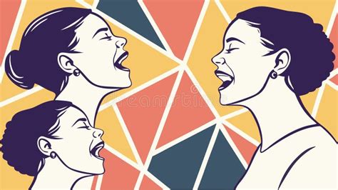 People Expressing Themselves With Geometric Shapes Vector Design Generative Ai Stock Vector