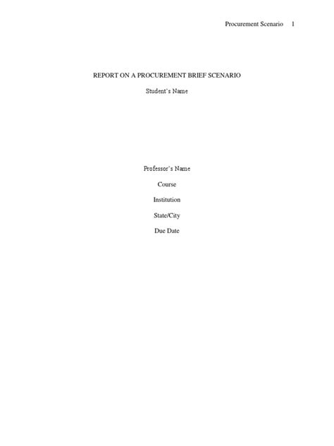 Procurement Report Download Free Pdf Procurement Supply Chain