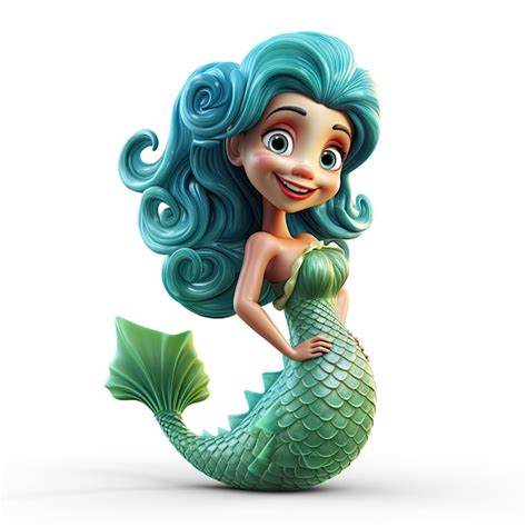 Happy Little Mermaid On White Images Free Download On Freepik