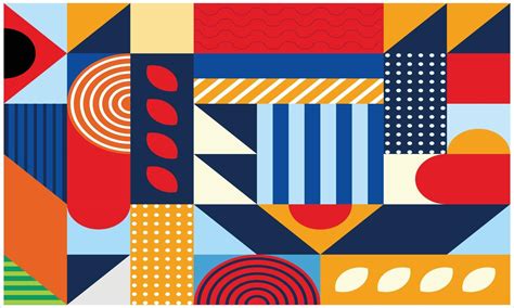 Modern Grid Wallpaper With Geometric Shapes Geometry Graphics And Vector Set Of Abstract