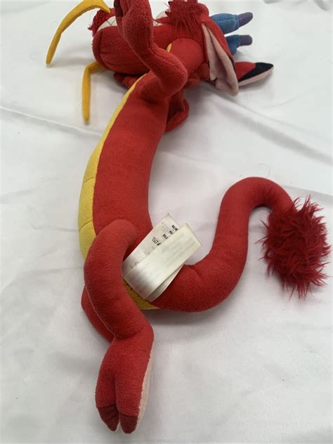 Disney Store Mulan Mushu Plush Stuffed Animal 16 Red Dragon Authentic