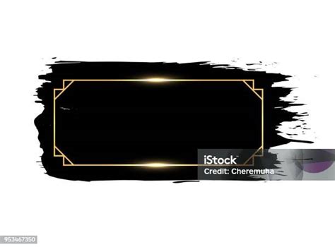 벡터 페인트 브러쉬 스트로크 스플래시 그런 지 배경과 텍스트에 대 한 빛나는 현대 테두리 프레임 블랙 손으로 그린 디자인