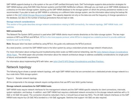 Backup Dell Validated Design For Sap Hana Tdi With Dell Isilon All Flash Scale Out Nas Dell