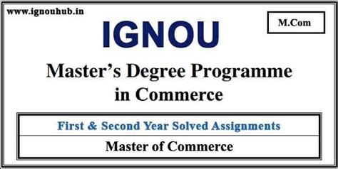 IGNOU MCOM Solved Assignment Ignouhub In