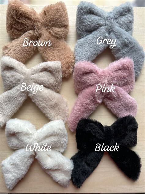 Furry Bow Hair Clips Fur Bunny Hair Barrettes Fluffy Hair Accessories