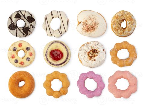 Set Of Donuts Isolated On White Background With Clipping Path 13071073