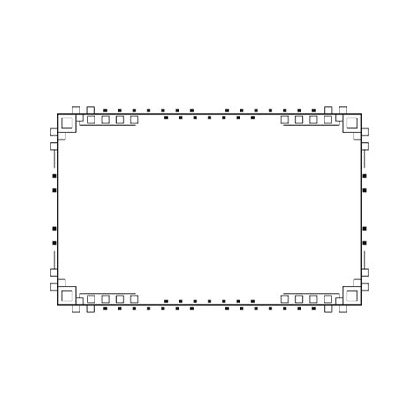Premium Vector Abstract Black Simple Line Rectangular Frame Doodle