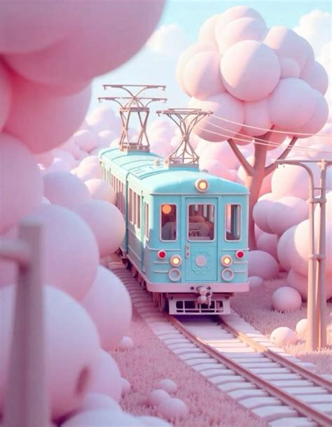 Поезд Pink Train Icon Pastel Train Pink Train Set